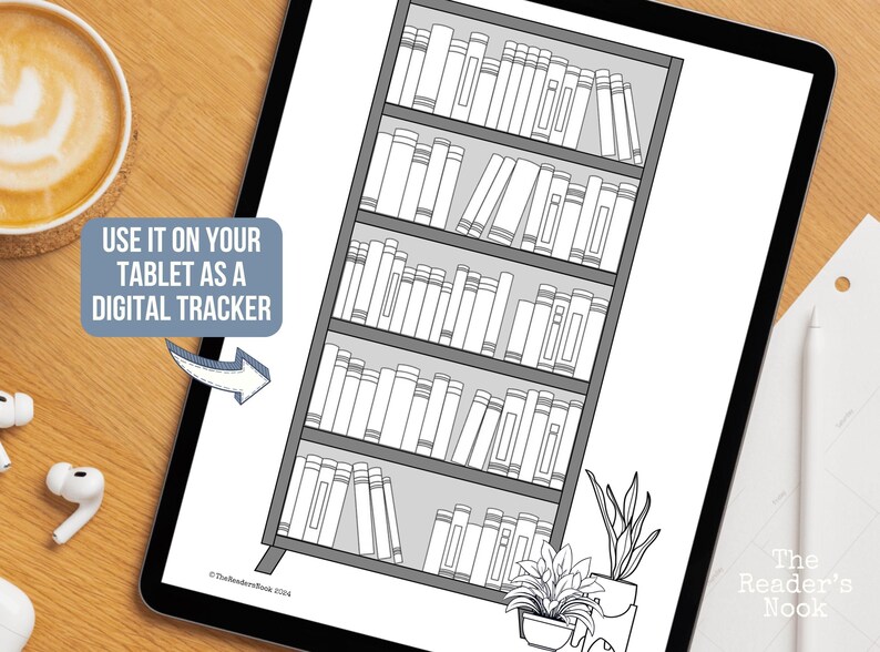 Bookcase Book Tracker | PRINTABLE Journal Page | Reading Log - Book ...