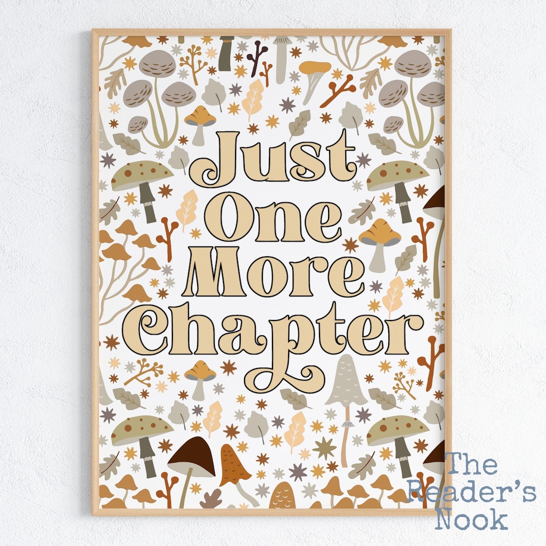 Just One More Chapter Bookish Wall Art | Matte Vertical UNFRAMED Poster ...