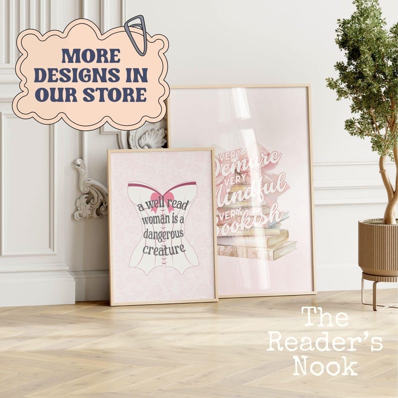 Coquette Wall Art Rococo Press for Books [champagne] Pink Stripe Poster ...