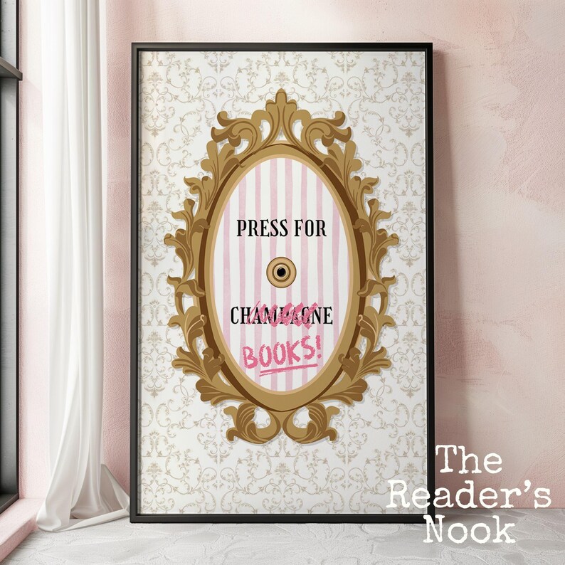 Coquette Wall Art Rococo Press for Books [champagne] Pink Stripe Poster ...