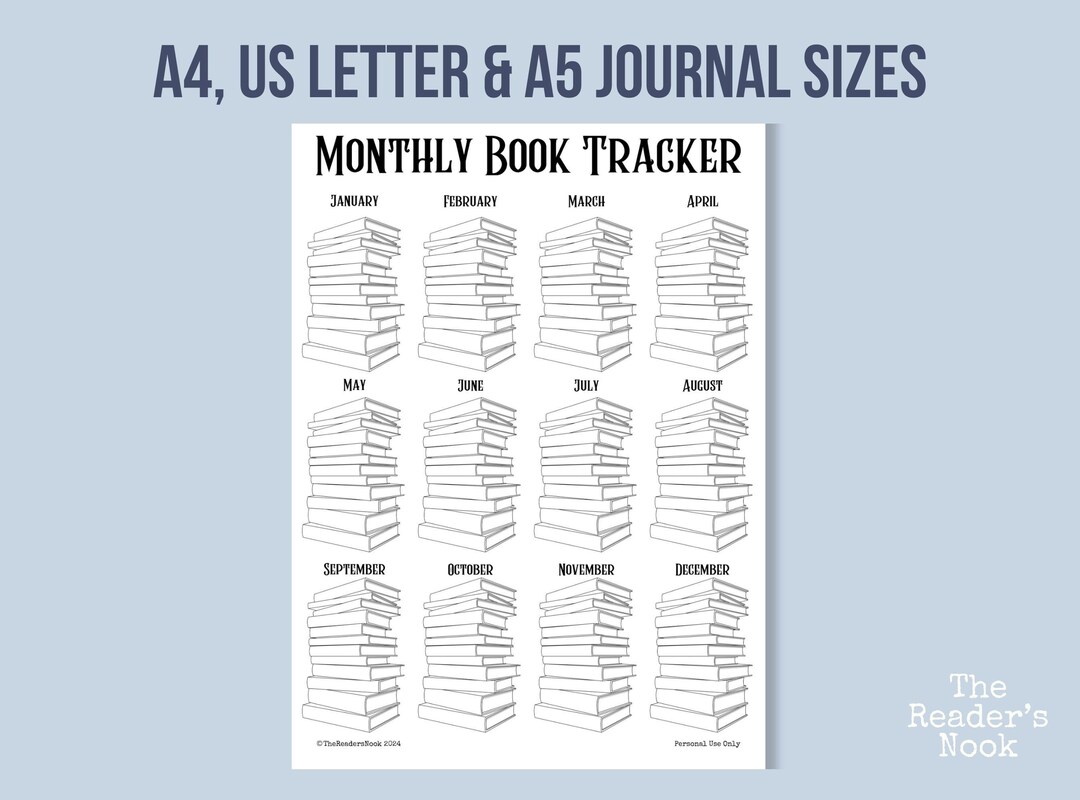 Monthly Reading Tracker PRINTABLE Journal Page Reading Log Book Journal ...
