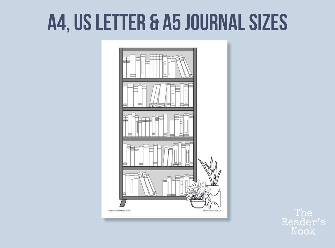 Bookcase Book Tracker | PRINTABLE Journal Page | Reading Log - Book ...