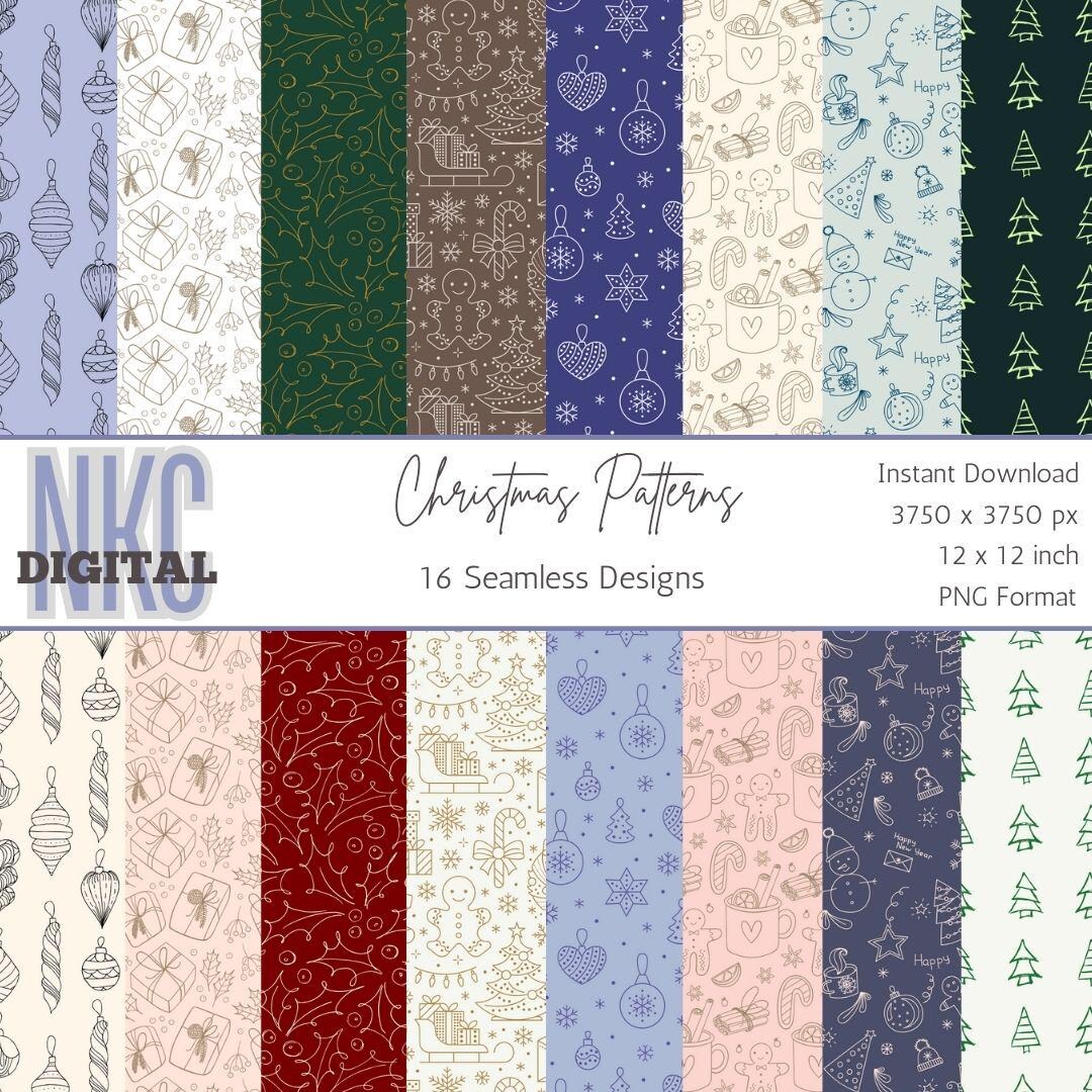 Printable Digital Paper Christmas Digital Paper Scrapbook Papers ...