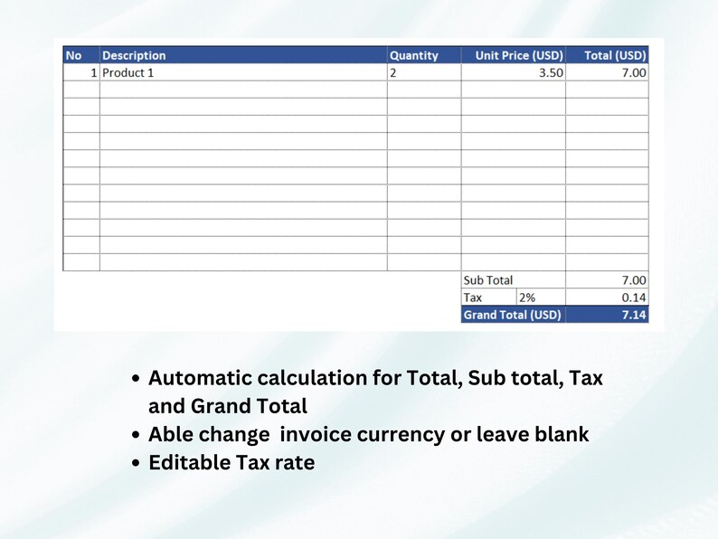Invoice Template, Minimalist Invoice Template, Small Business Template ...