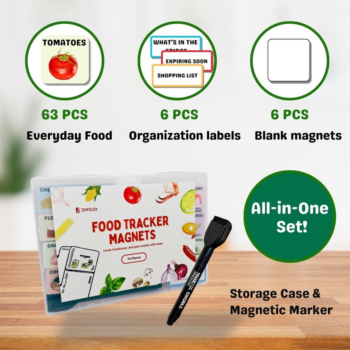 75 Pcs Fridge Food Tracker Magnets, Meal Planner, Grocery Tracker ...