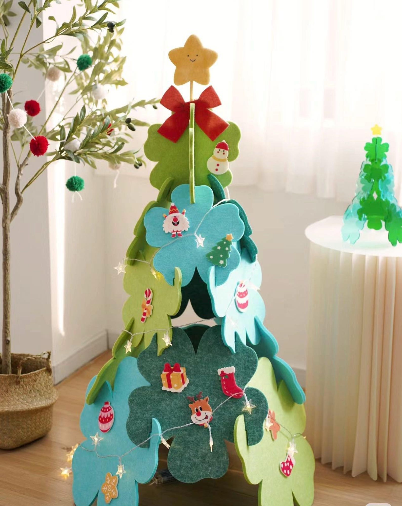 Located-usa! FREE SHIPPING! 3.8ft 3D Felt Christmas Tree for Kids and ...