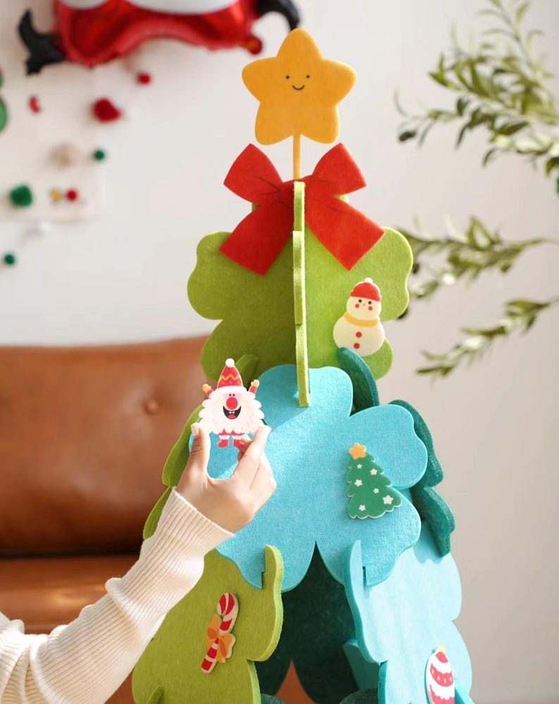 Located-usa! FREE SHIPPING! 3.8ft 3D Felt Christmas Tree for Kids and ...