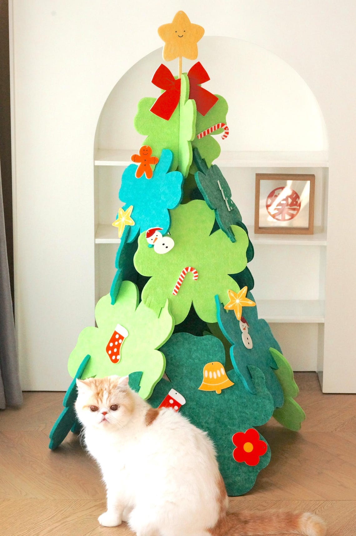 Located-usa! FREE SHIPPING! 3.8ft 3D Felt Christmas Tree for Kids and ...