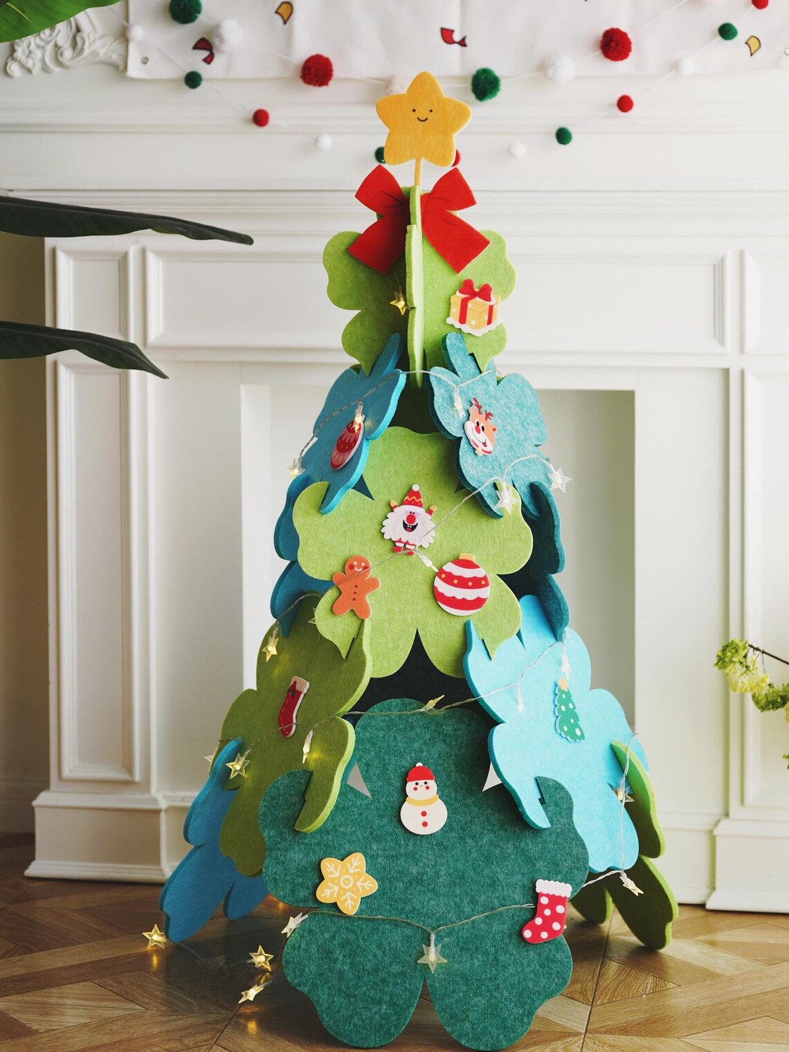 Located-usa! FREE SHIPPING! 3.8ft 3D Felt Christmas Tree for Kids and ...