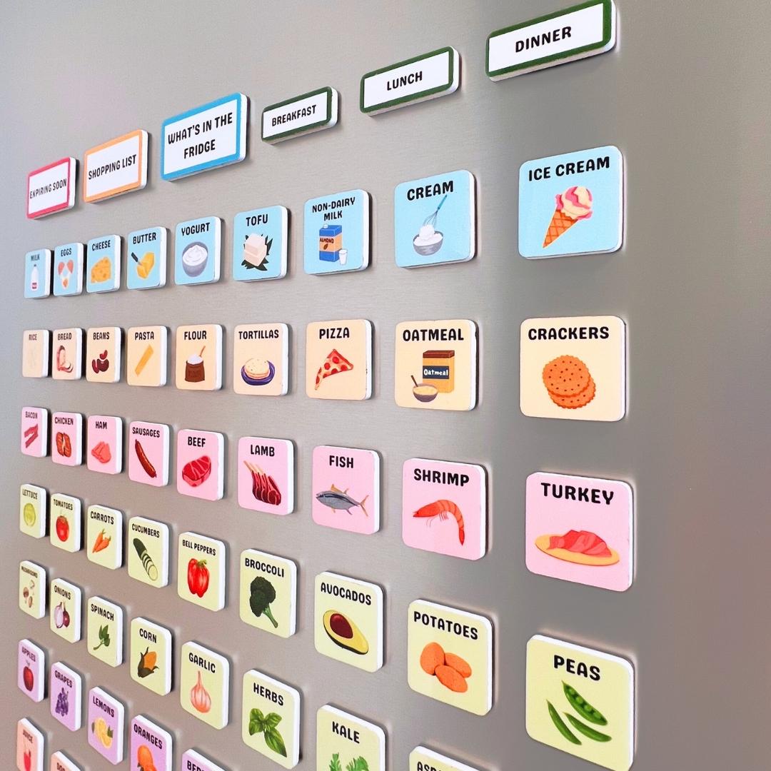 75 Pcs Fridge Food Tracker Magnets, Meal Planner, Grocery Tracker ...