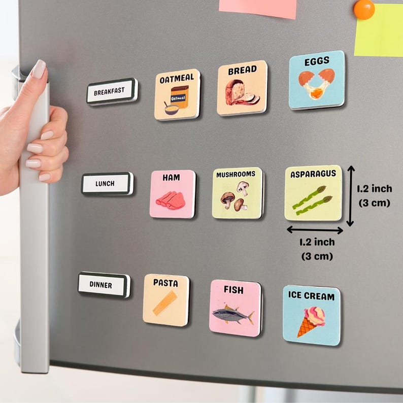 75 Pcs Fridge Food Tracker Magnets, Meal Planner, Grocery Tracker ...