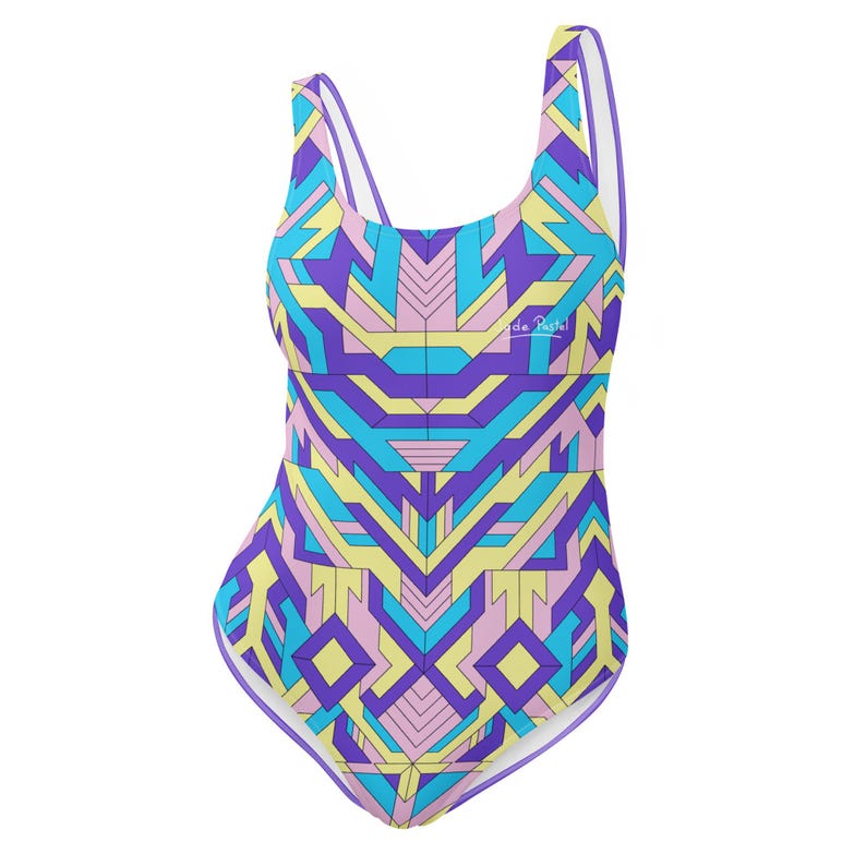 One-piece Swimsuit Woman Original Print Futuristic Psychedelic Rave ...