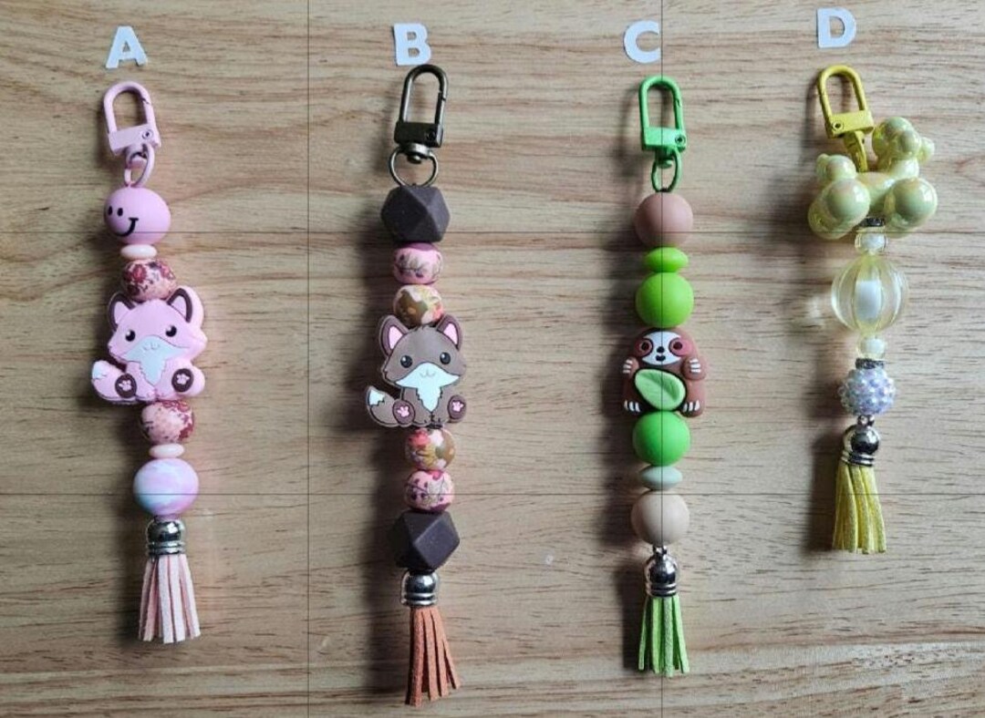 Animal Beaded Keychains! | Dog | Fox | Sloth | Cute Gift - Etsy