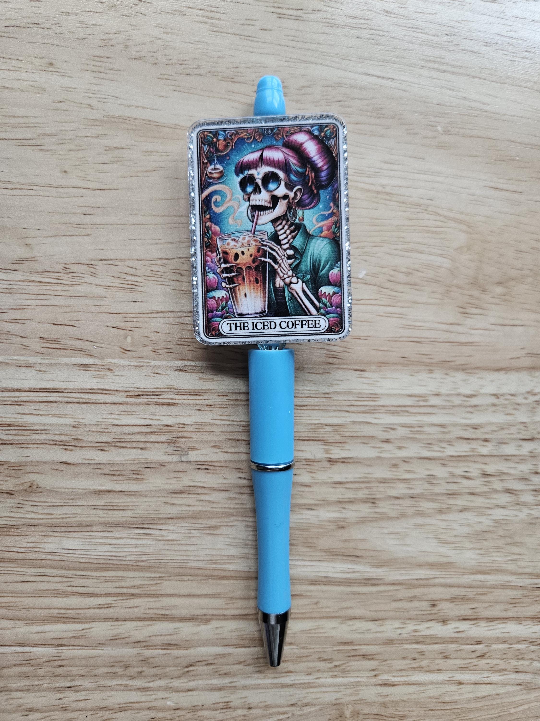 Skeleton Tarot Card Beaded Pens | Desk Accessory | Gift | Writing ...
