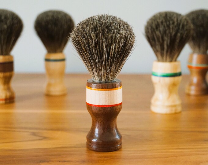 Handmade Walnut and Elm Wood Badger Hair Shaving Brush - Etsy