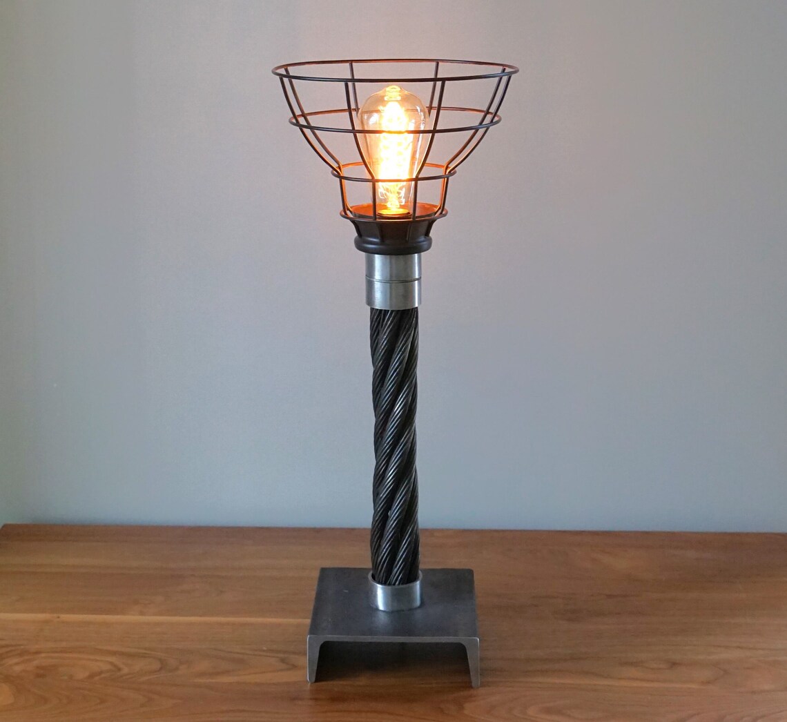 Lift Lamp: Recycled Ski Chairlift Cable Desk Lamp - Etsy