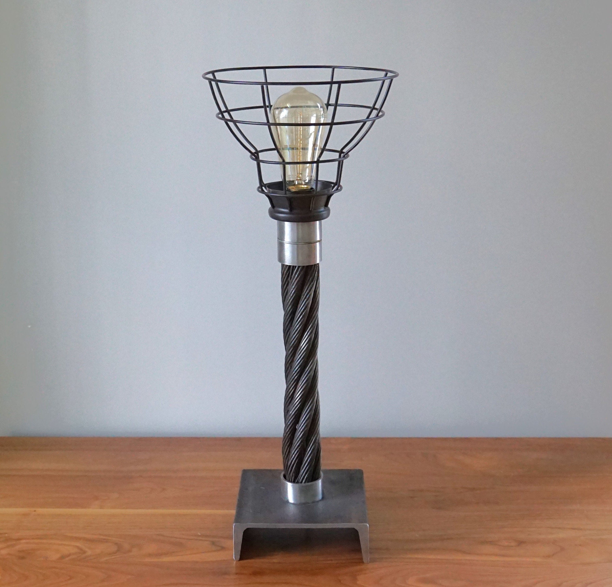 Lift Lamp: Recycled Ski Chairlift Cable Desk Lamp - Etsy