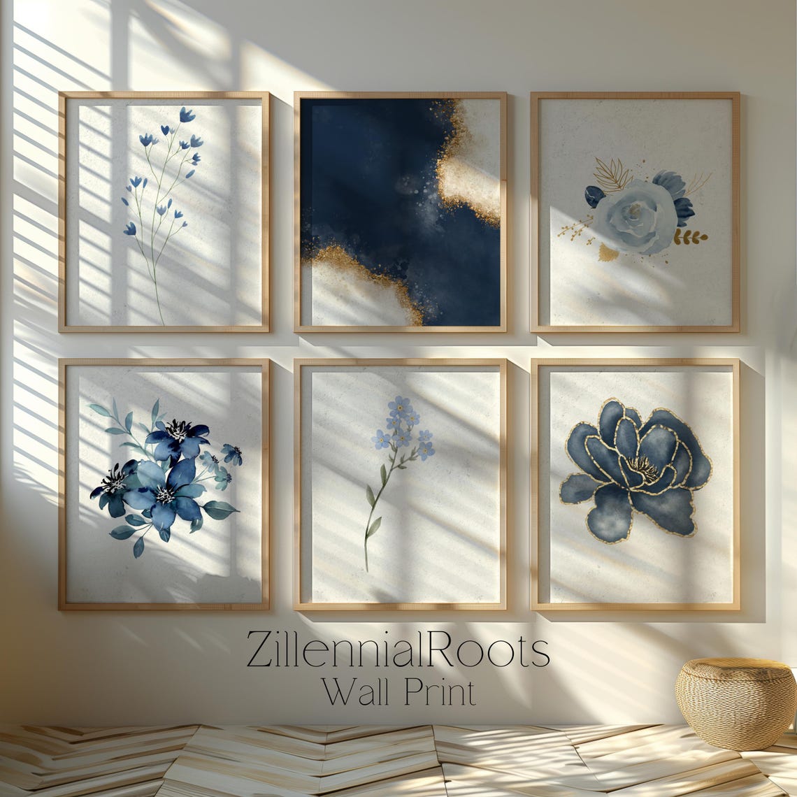 Light Blue Wall Art | Blue Wall Prints, Navy Blue Prints, Blue Digital ...
