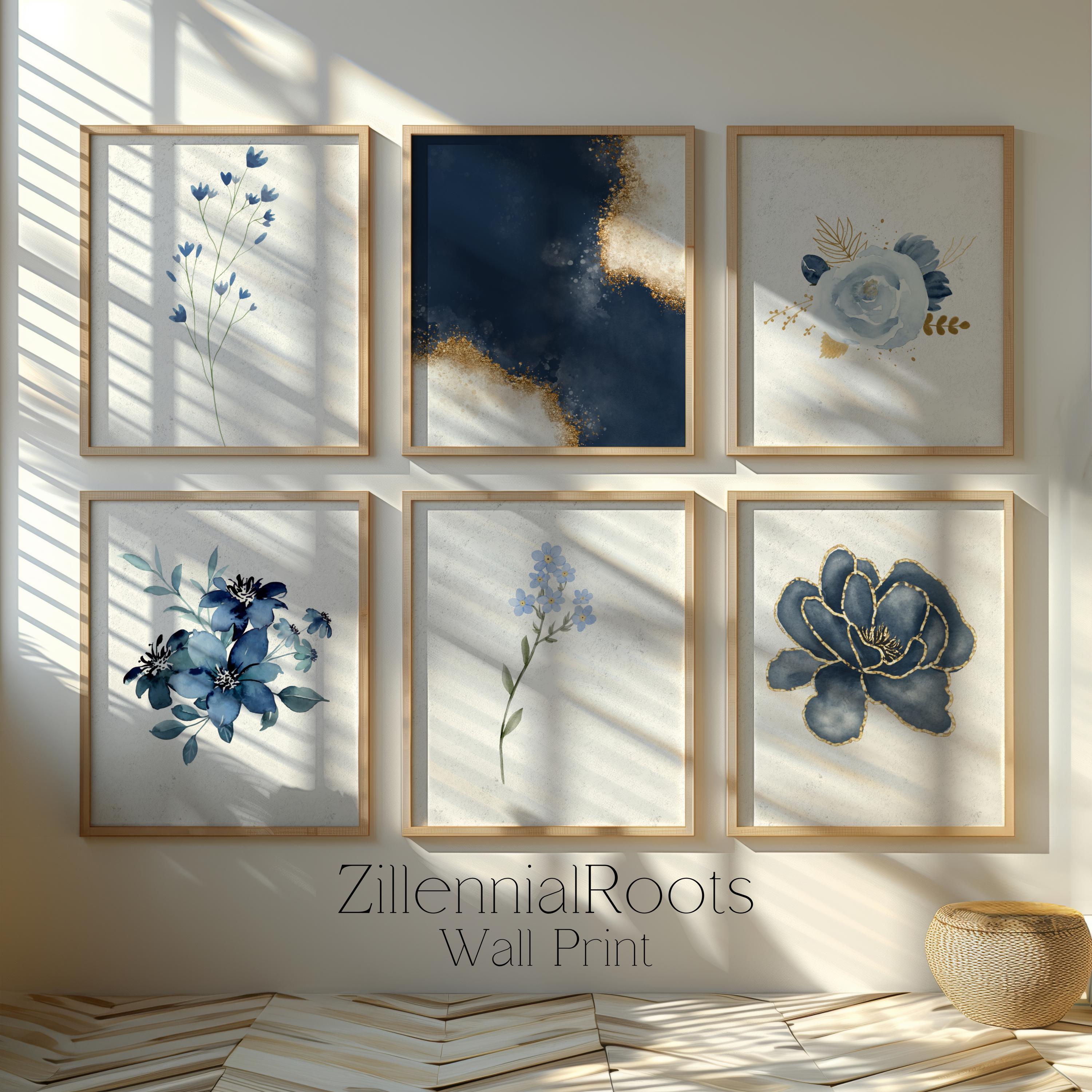 Light Blue Wall Art | Blue Wall Prints, Navy Blue Prints, Blue Digital ...