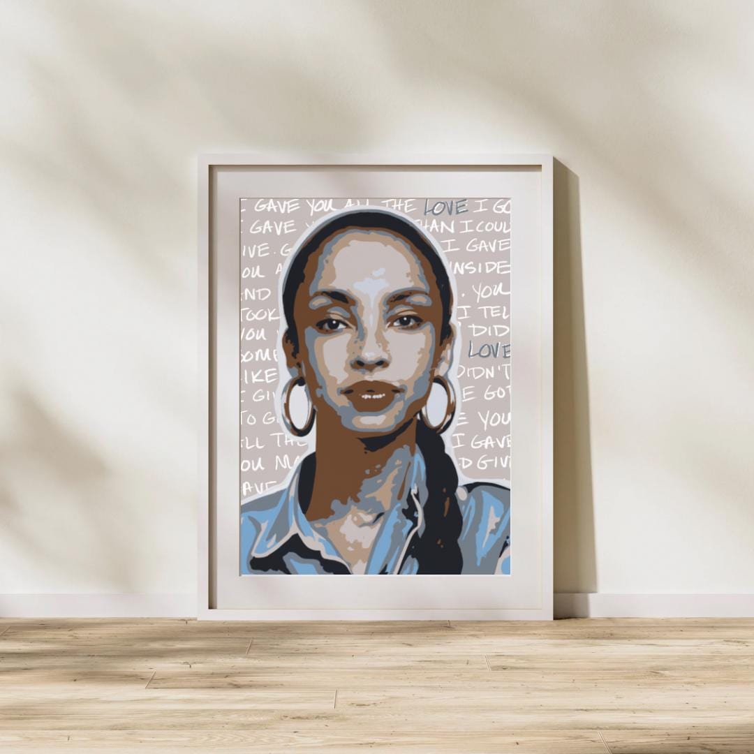 Sade Art Print – Abstract Pop Color Portrait With ‘no Ordinary Love’ Lyrics Background – Music ...