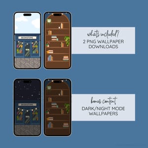 Bookstore Bookshelf iPhone Wallpaper | Digital Background for Ios 18 ...