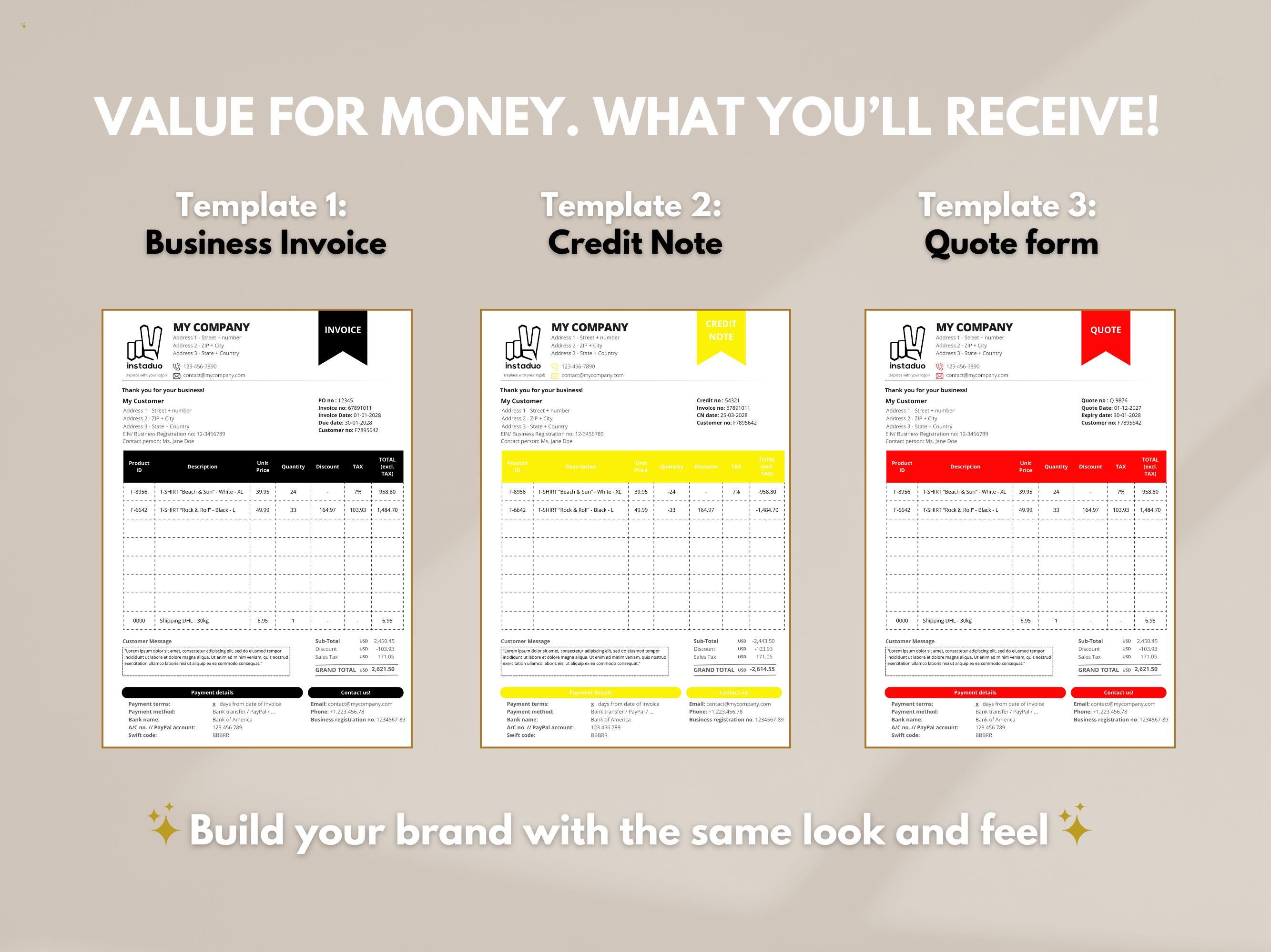 Invoice Template, Editable Invoice, Canva Template, Customizable ...