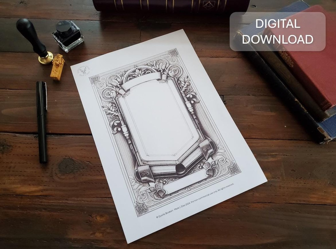 Bookplates - Printable Bookplates Digital Download - Victorian Design ...