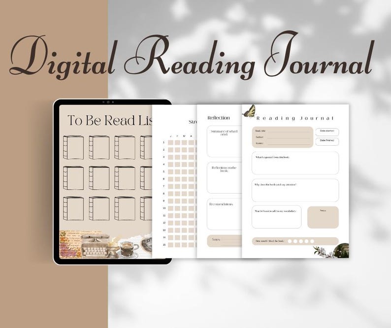 Reading Journal Digital Pages and Printables - Etsy