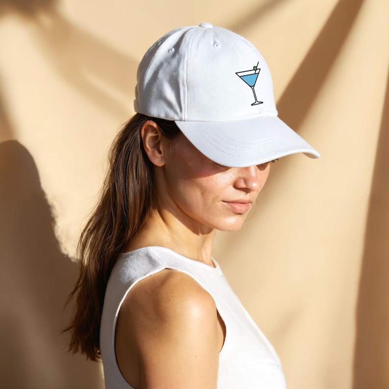 Martini Cocktail Dad Cap: Embroidered Chic Color Pop, Themed Hat, Gift ...