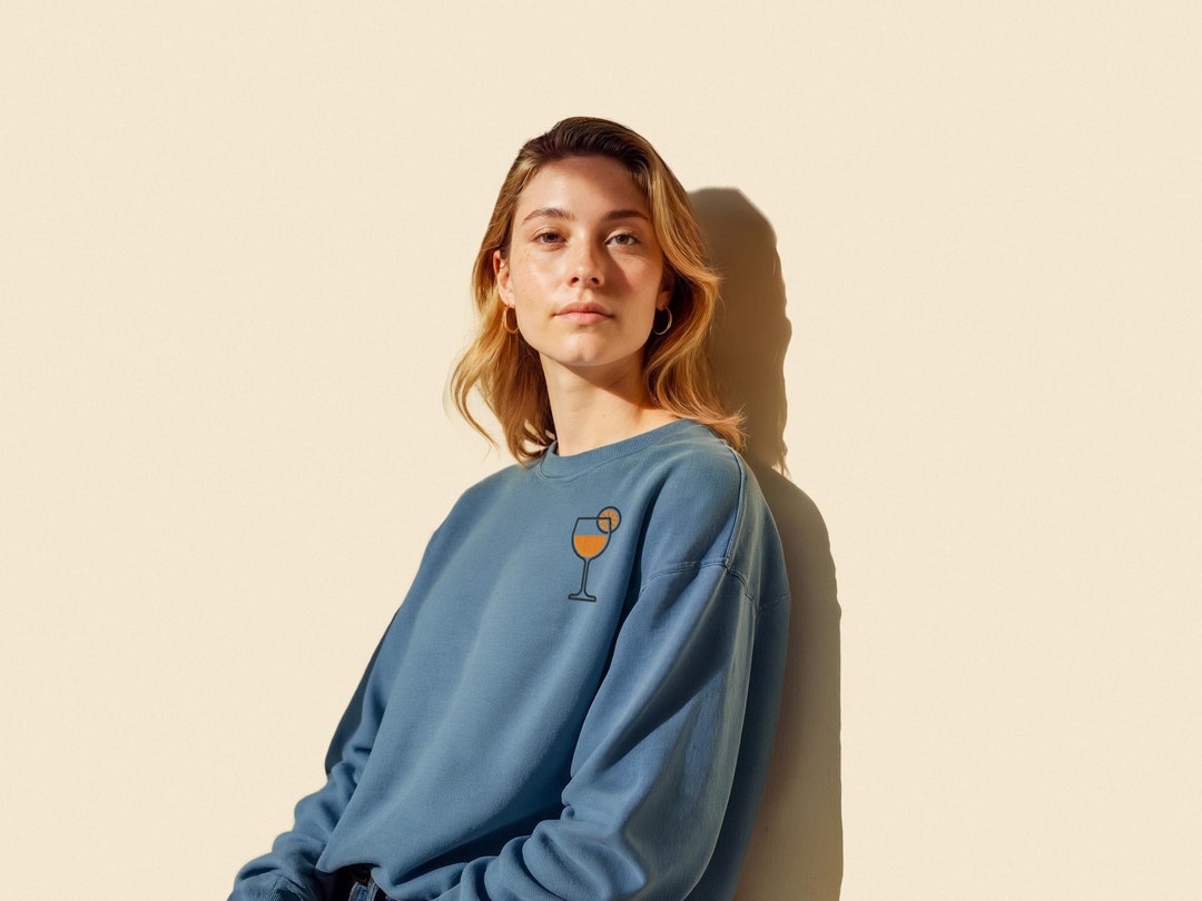 Aperol Spritz Embroidered Sweatshirt: Soft Comfort Colors Cocktail ...