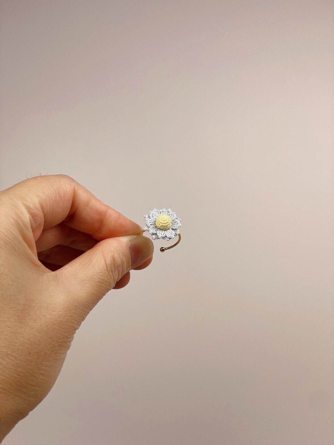 Handmade Micro Crochet Daisy Rings, Crochet Rings, Knitting Rings ...