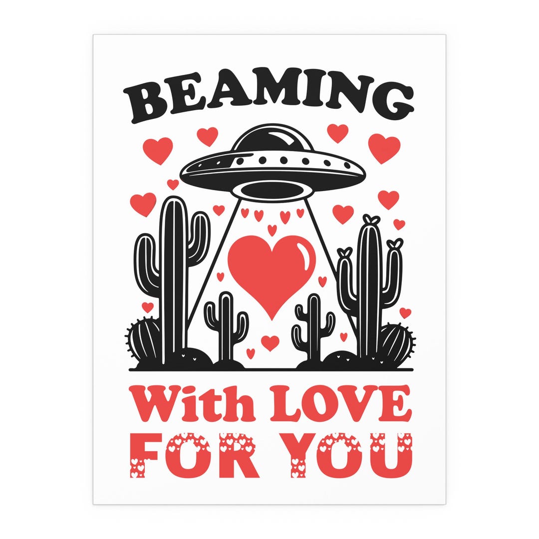 Retro Alien Abduction Valentines Poster, UFO Lover Gift - Etsy
