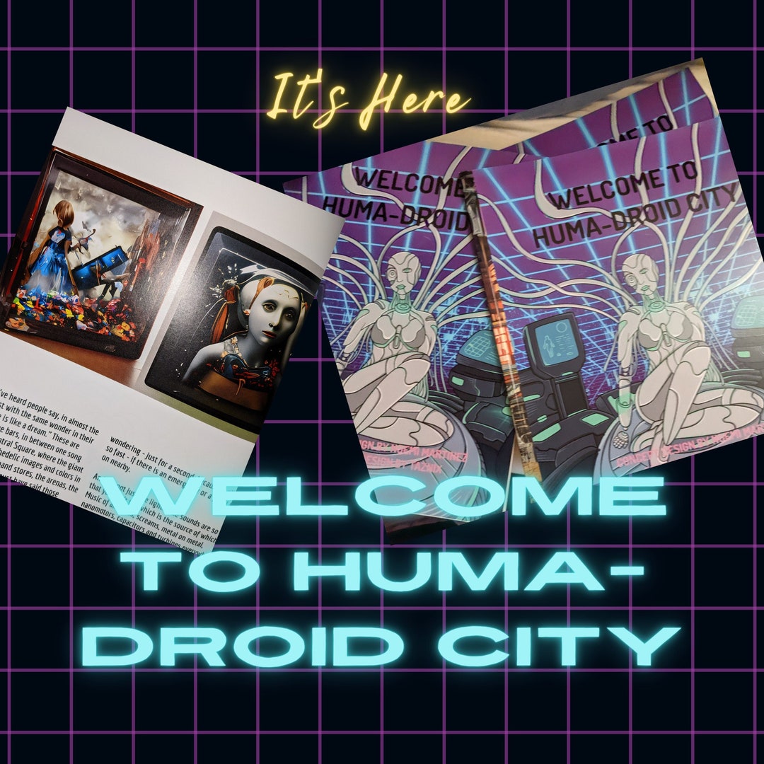 Welcome to Huma-droid City Coloring Book Cyberpunk Dystopian - Etsy