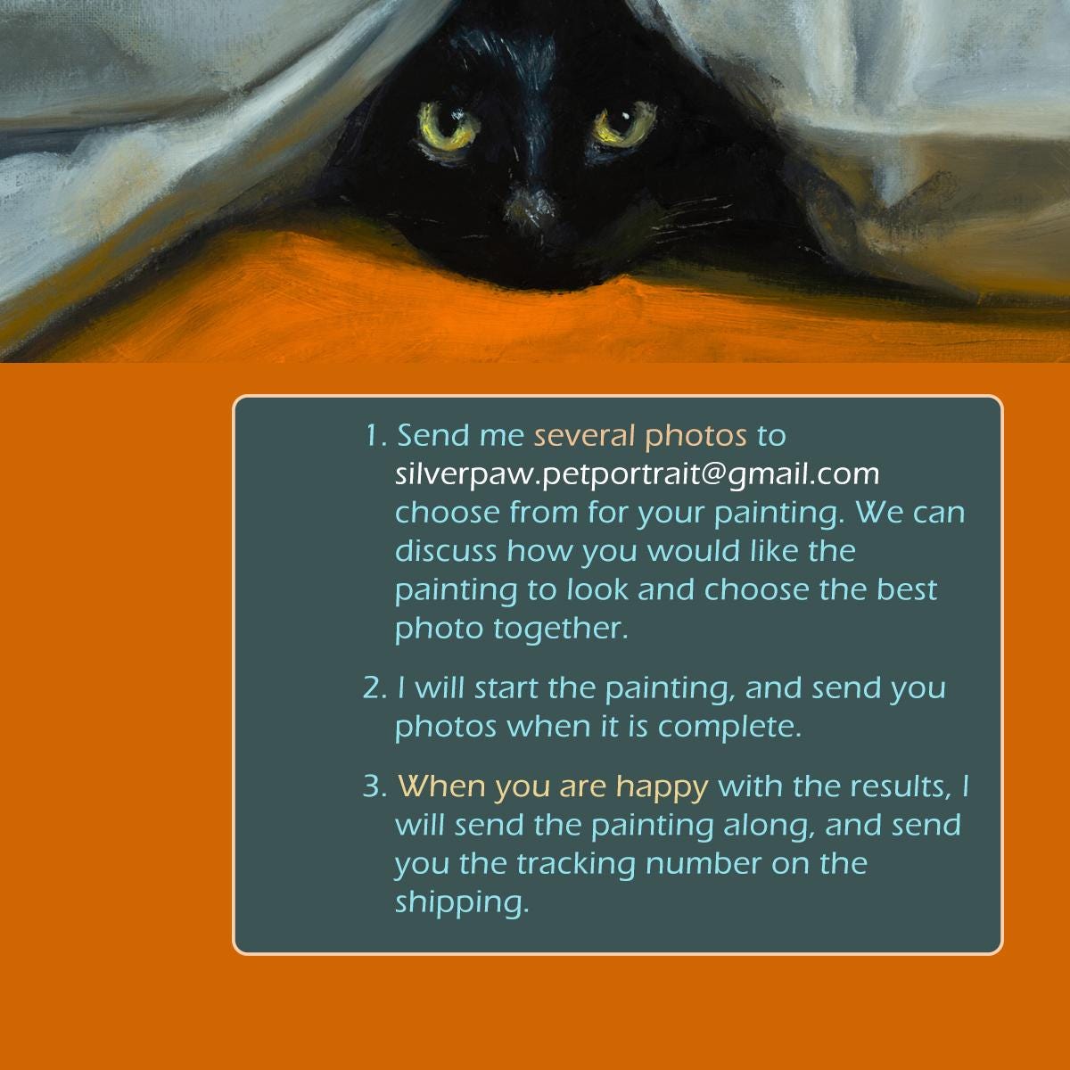 Custom Cat Portrait Painting , Made From YOUR Photos - Etsy