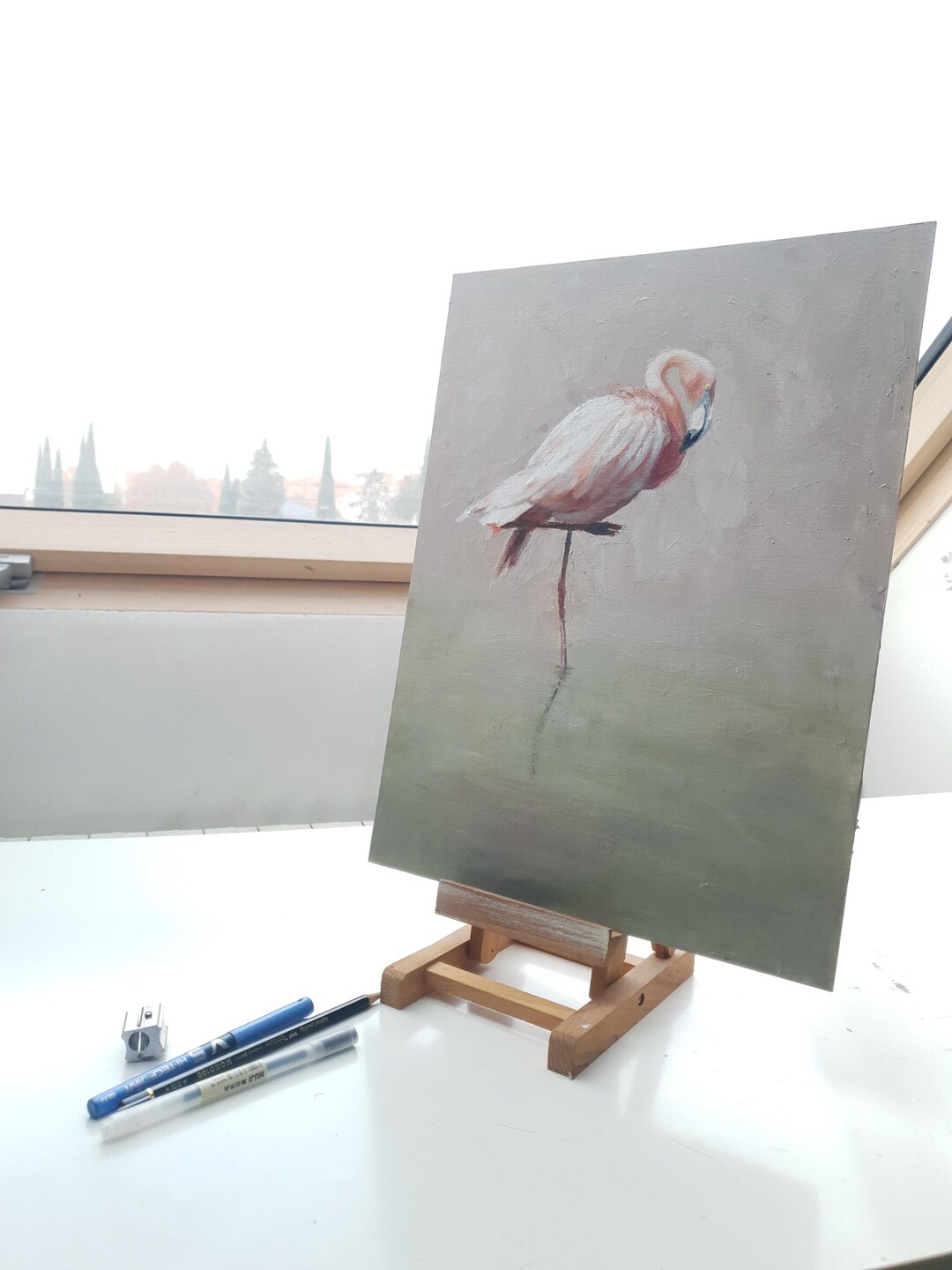 Flamingo Painting Original Oil Painting Goat | Custom Animal Painting ...