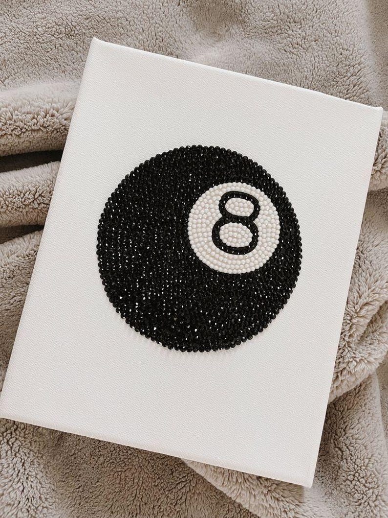 8 Pool Bedazzled Diamond Art Logo 2 Pieces - Etsy