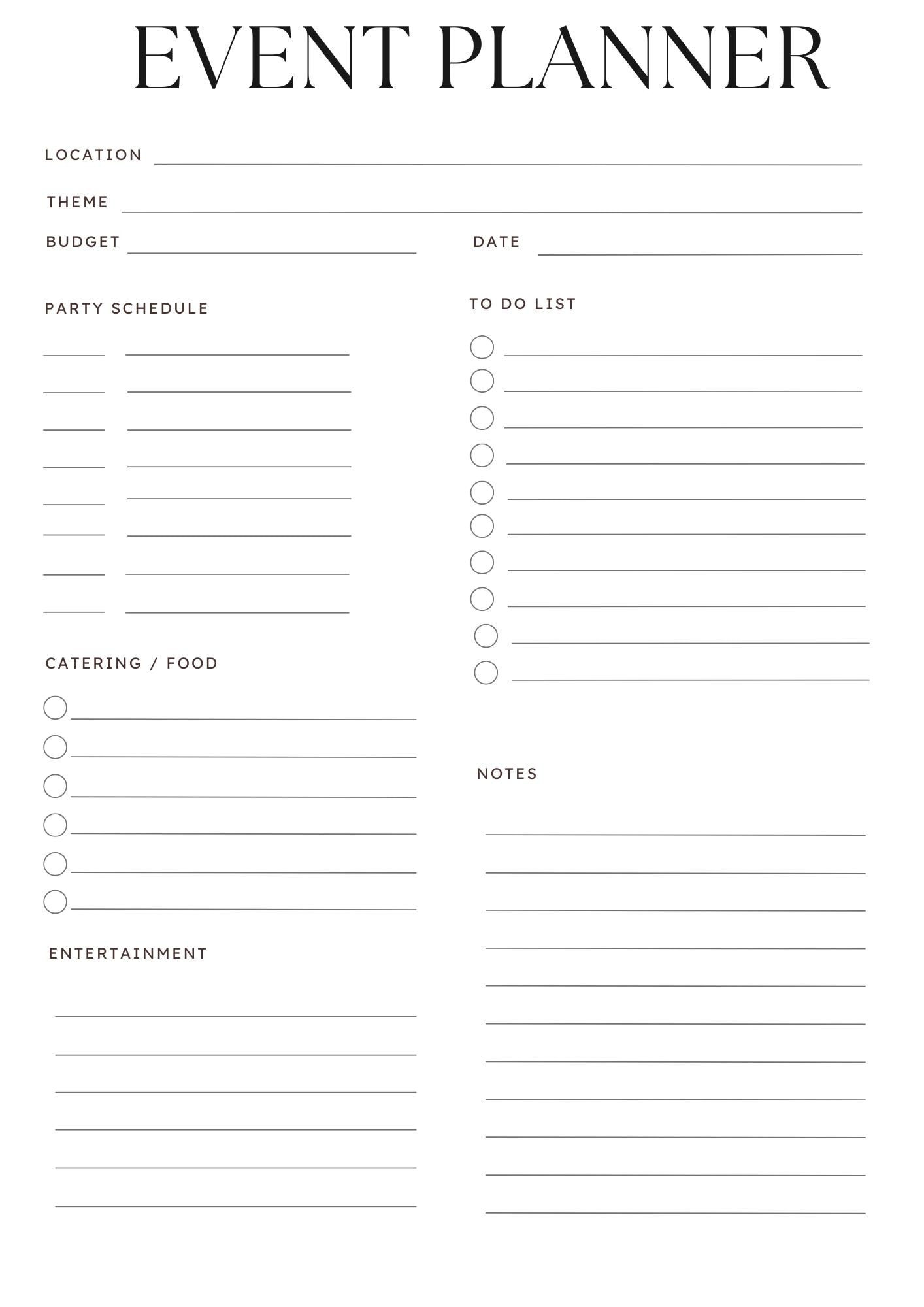 Event Planner Template | Printable Party Planning Organizer | Editable ...