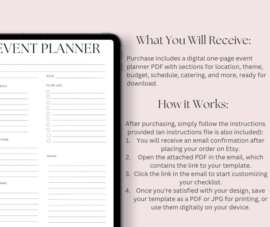 Event Planner Template | Printable Party Planning Organizer | Editable ...