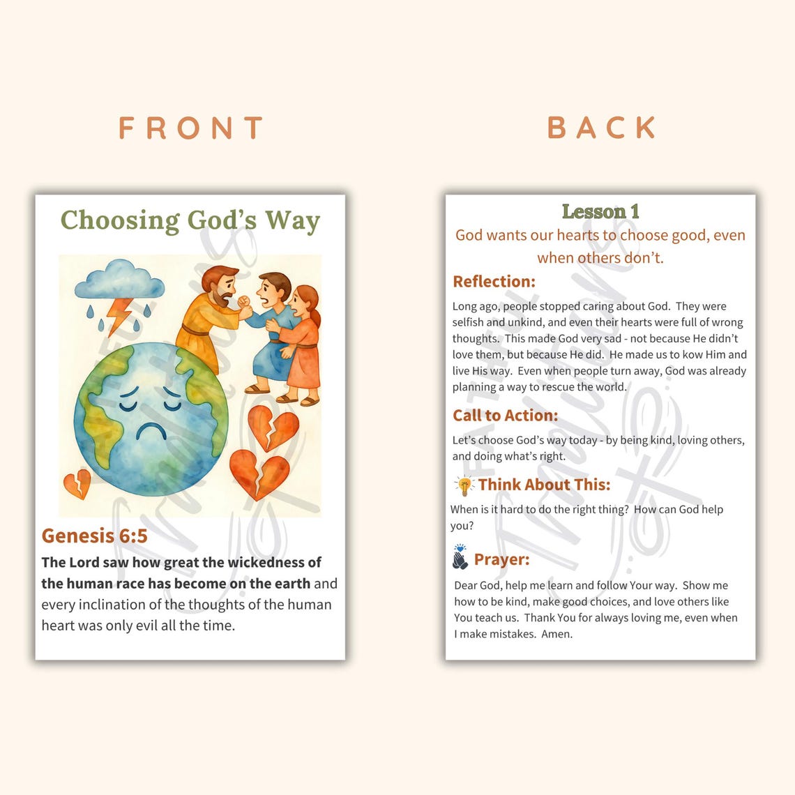 Noah's Ark Bible Flashcards and Coloring Pages Bundle: Homeschool ...