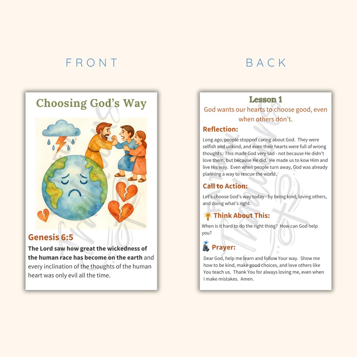 Noahs Ark Devotional Flashcards: Kids Bible Study (printable PDF) - Etsy