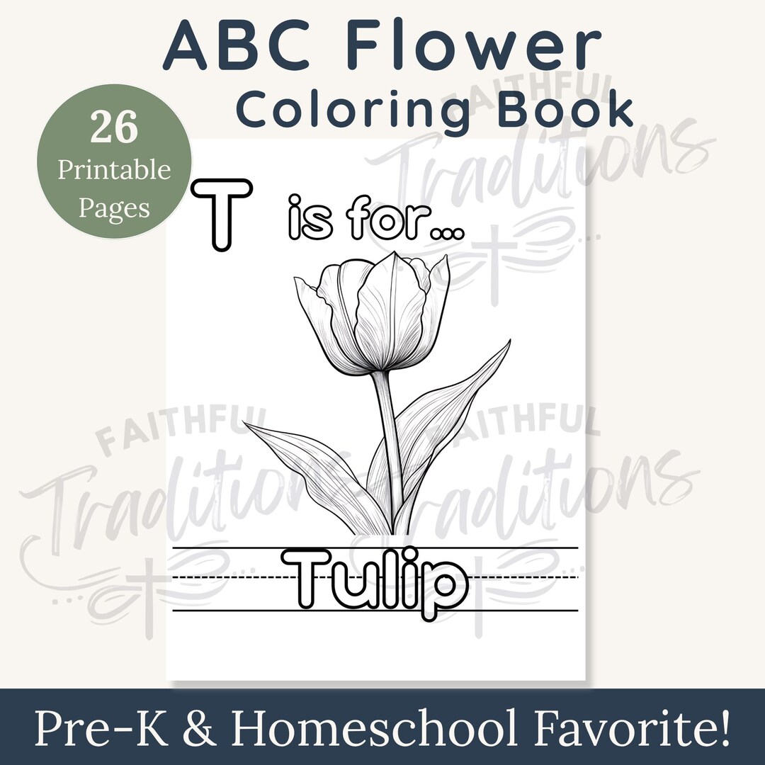 ABC Flowers Coloring Pages | Alphabet Printable for Kids | Homeschool ...