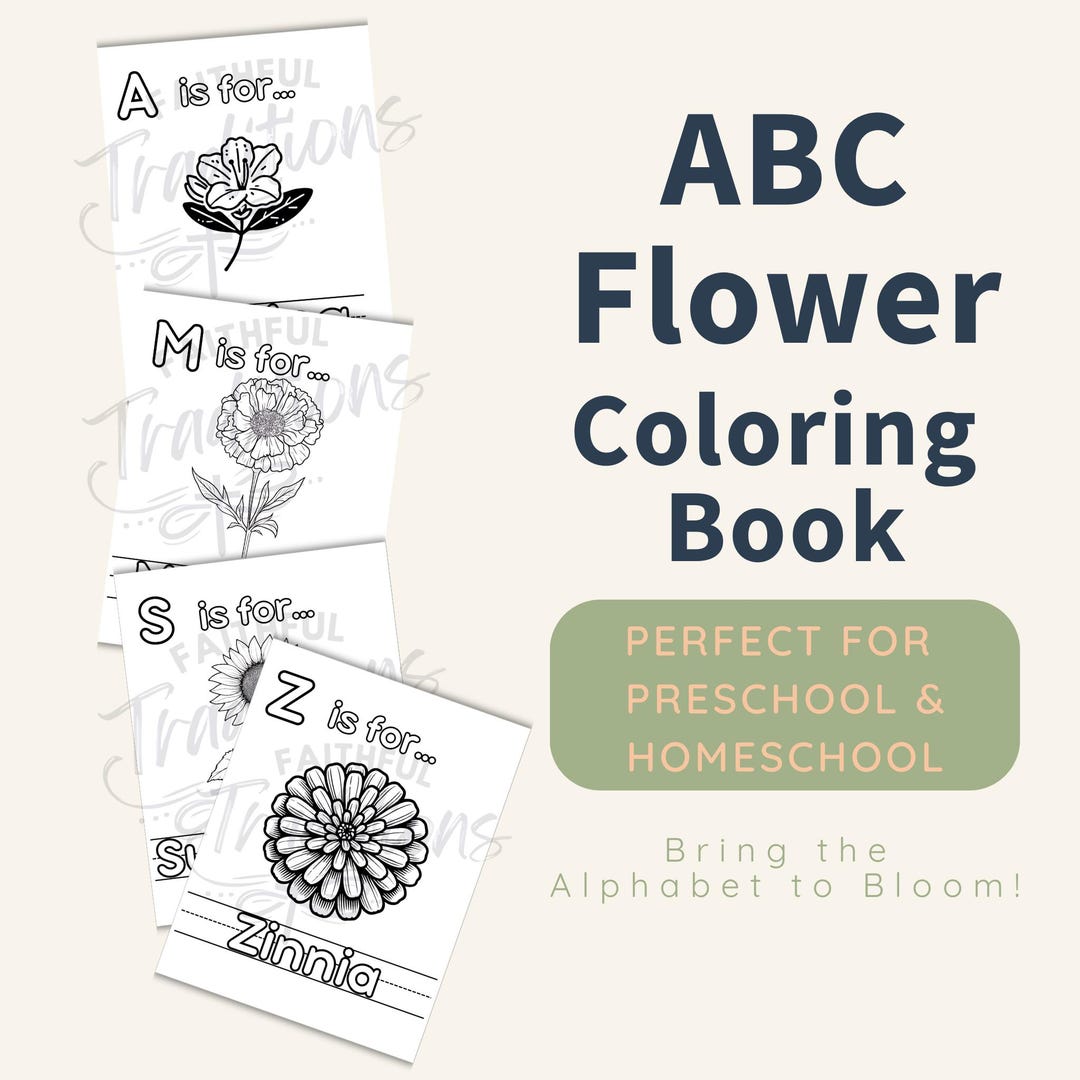 ABC Flower Coloring Pages for Preschool | Printable Alphabet Activity ...