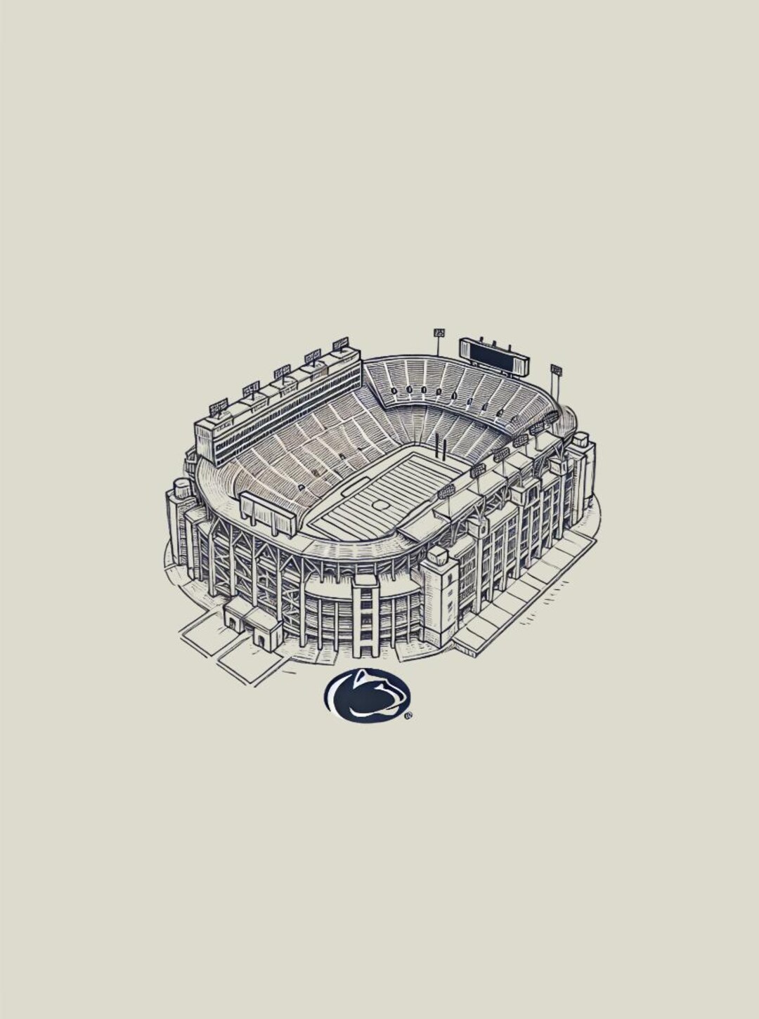 Beaver Stadium Vintage Print - Etsy