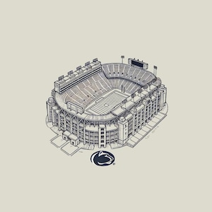Beaver Stadium Vintage Print - Etsy