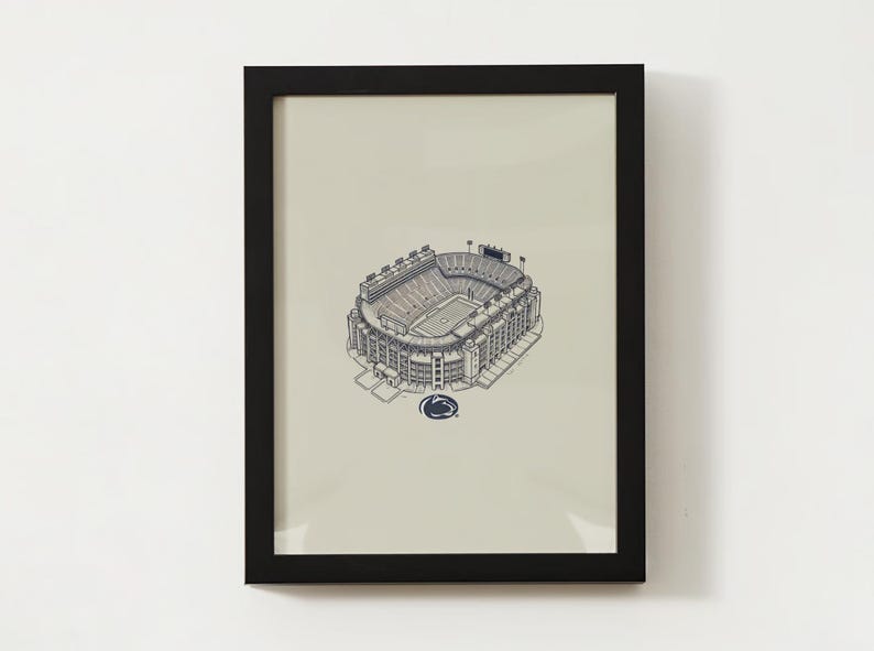 Beaver Stadium Vintage Print - Etsy