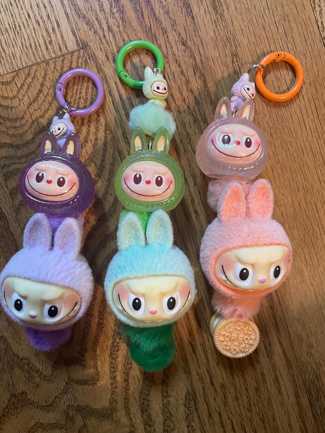 Choice of Labubu Family Fluffy and Glow in the Dark Keychain/bag Charm ...