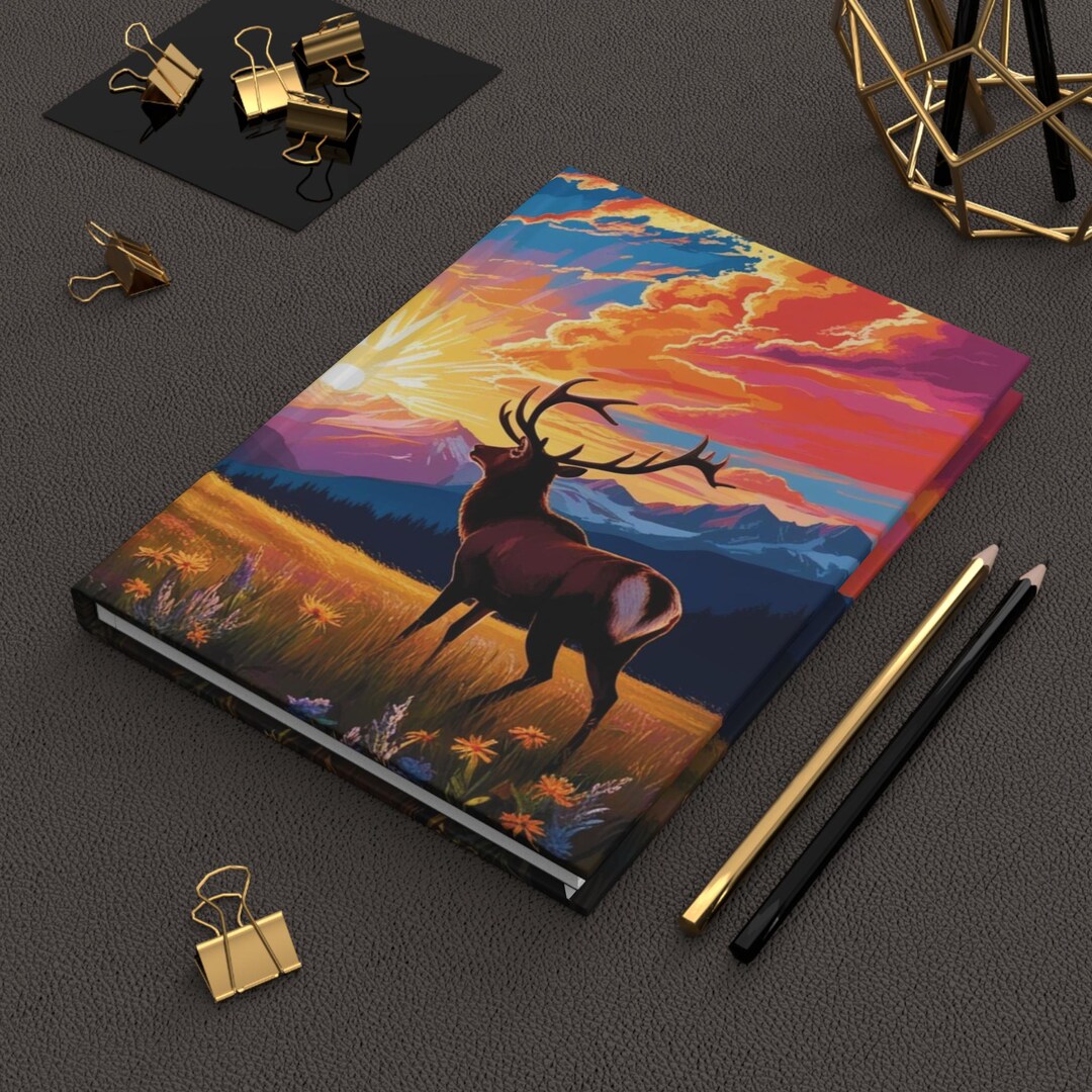 Nature Inspired Hardcover Journal Matte With Stag, Deer Notebook ...
