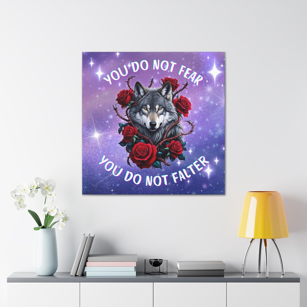 A Court of Thorns and Roses Inspired Canvas Art, Fantasy Wolf Canvas ...