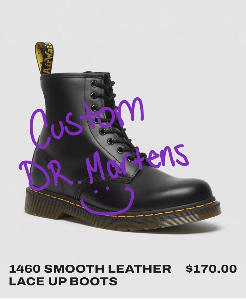 CUSTOM ART PIECE Dr. Martens - Etsy