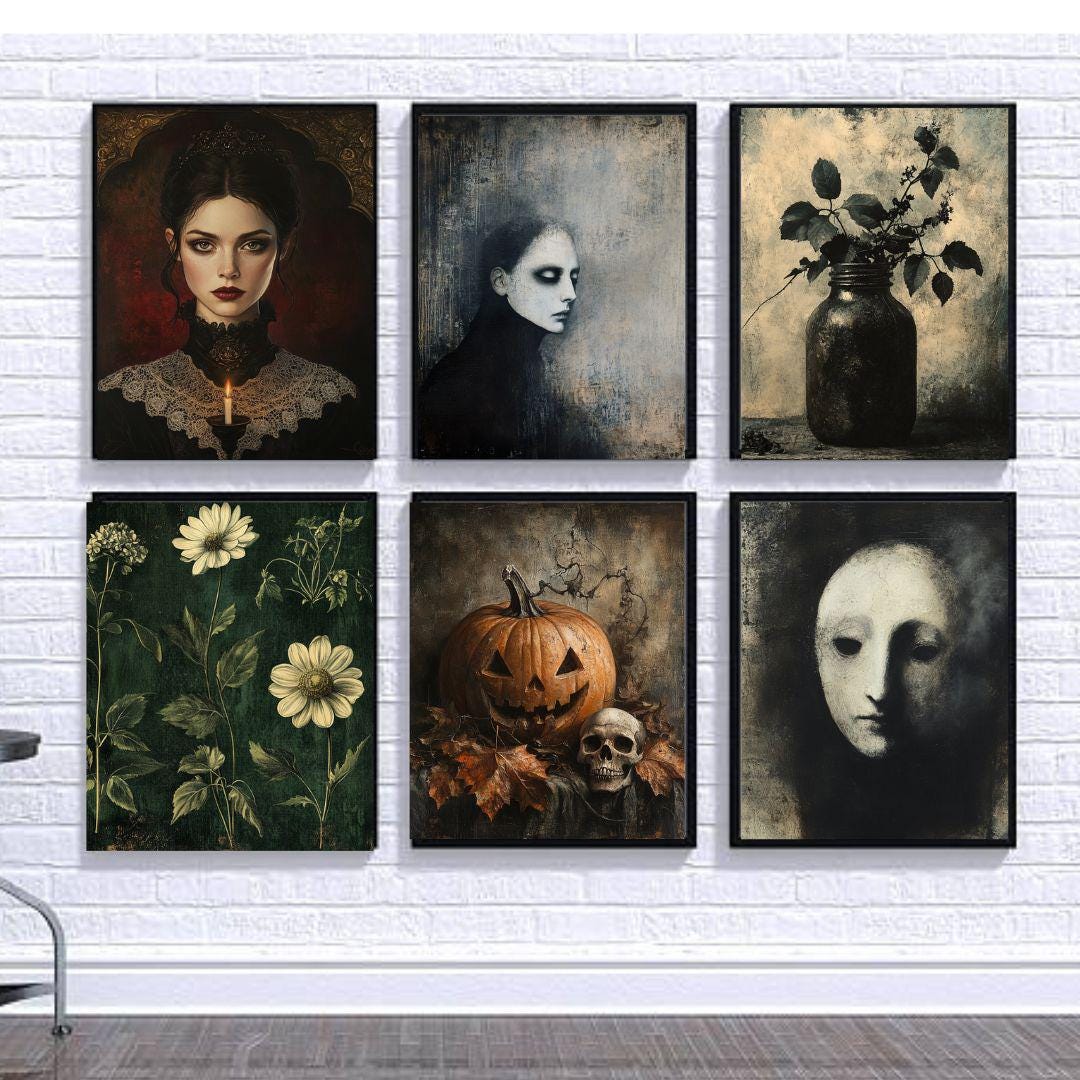 Dark Gothic Prints | Dark Gothic Victorian Digital Art Bundle | Vintage ...